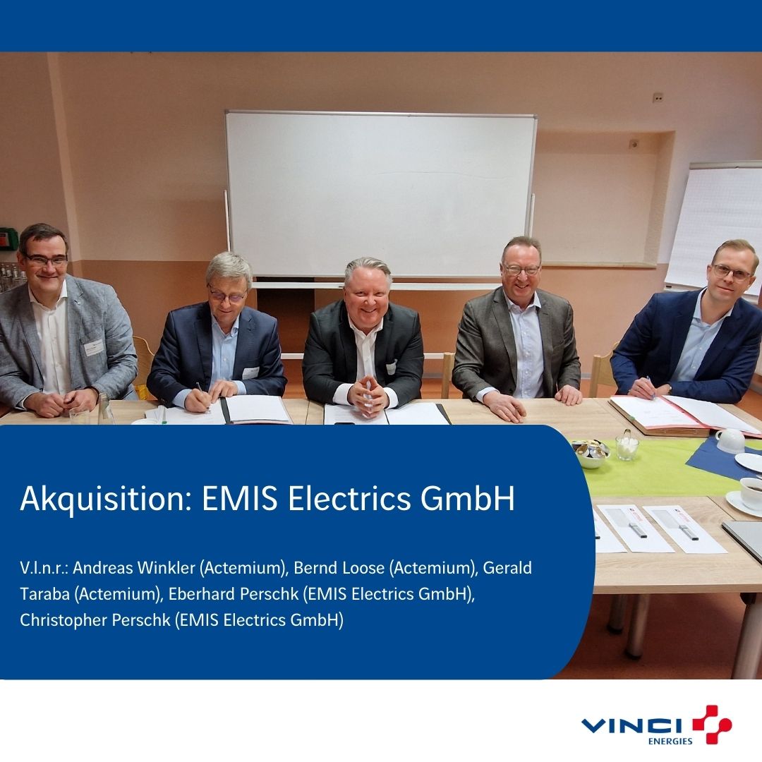 VINCI Energies erwirbt Teilbereiche der EMIS Electrics GmbH - VINCI Energies in Deutschland
